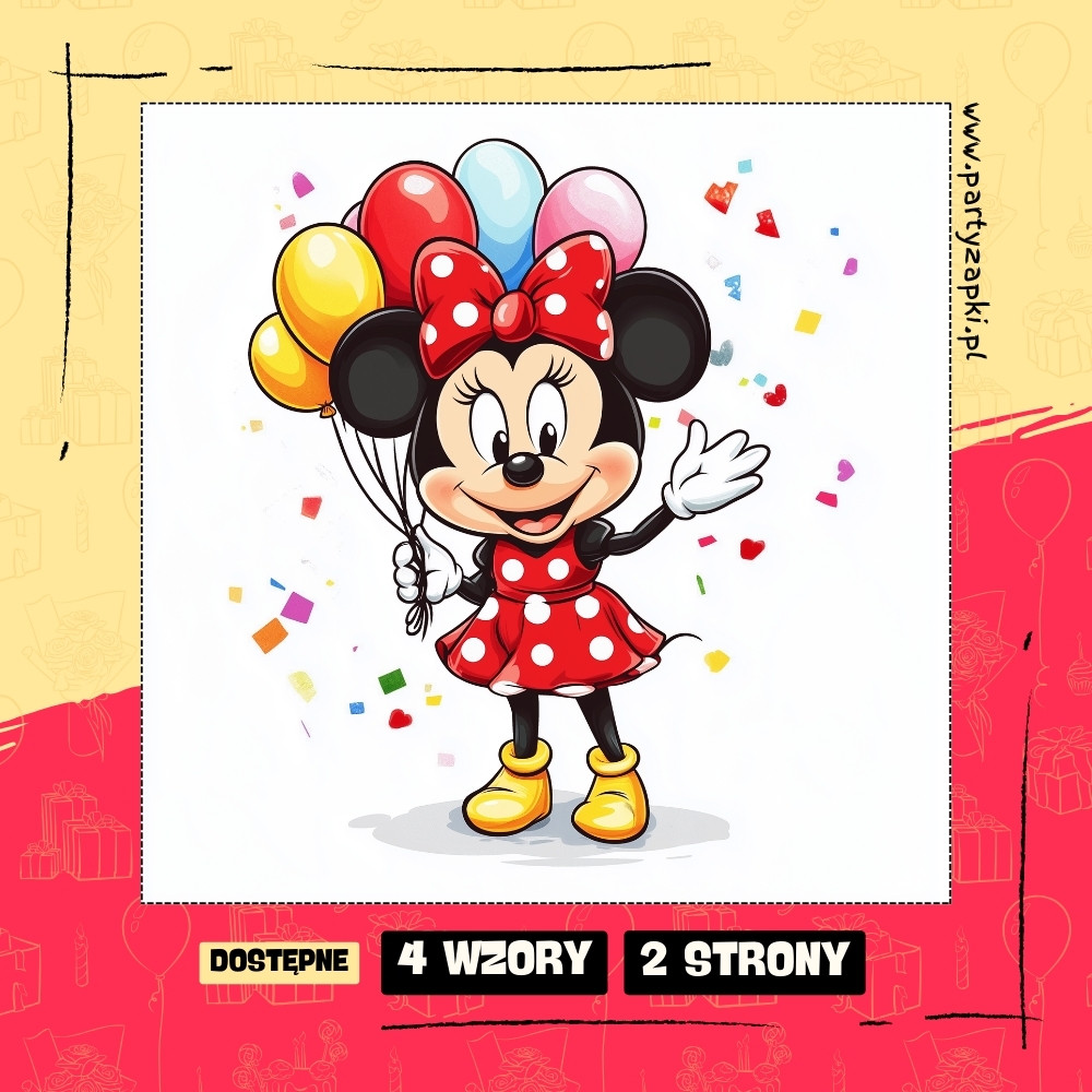Myszka Minnie - Zaproszenie na urodziny do druku [006] | PartyZAPKI