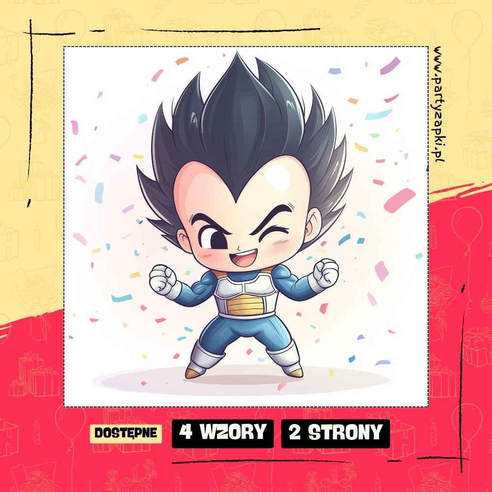 Vegeta (Dragon Ball) - Zaproszenie na urodziny do druku [003] | PartyZAPKI