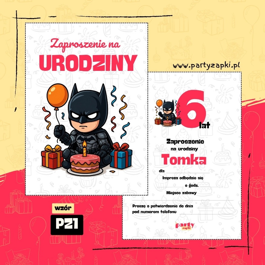 Zaproszenia na urodziny do druku PDF/JPG | PartyZAPKI